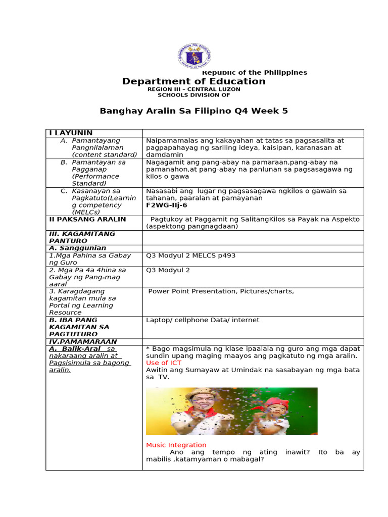 COT-DLL-filipino Demoq4 W5 | PDF