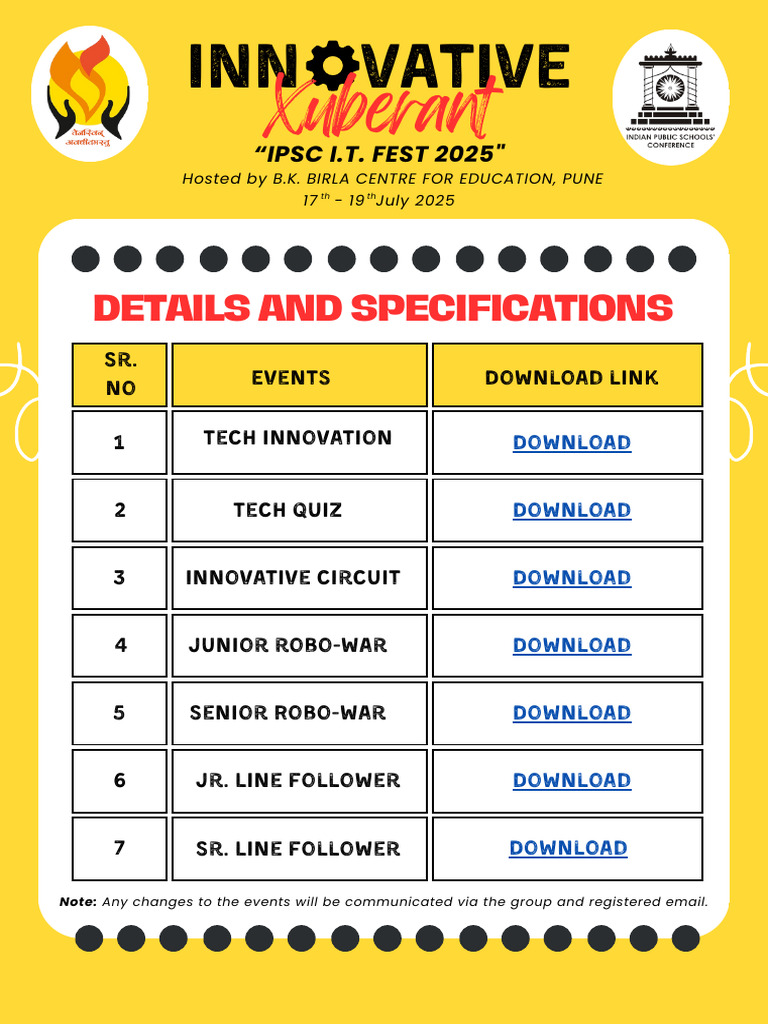 Details and Specifications - IPSC IT Fest 2025 | PDF