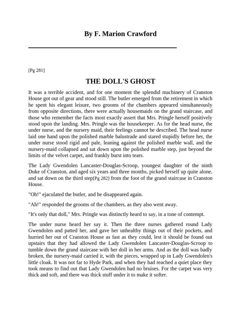 The DOLLS GHOST - F. Marion Crawford (Not Sure, Didnt Read Yet) | PDF