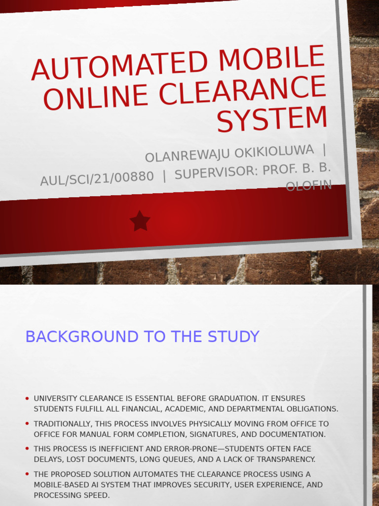 AI Clearance System Full 20 Slides Detailed | PDF | Optical Character Recognition | Databases