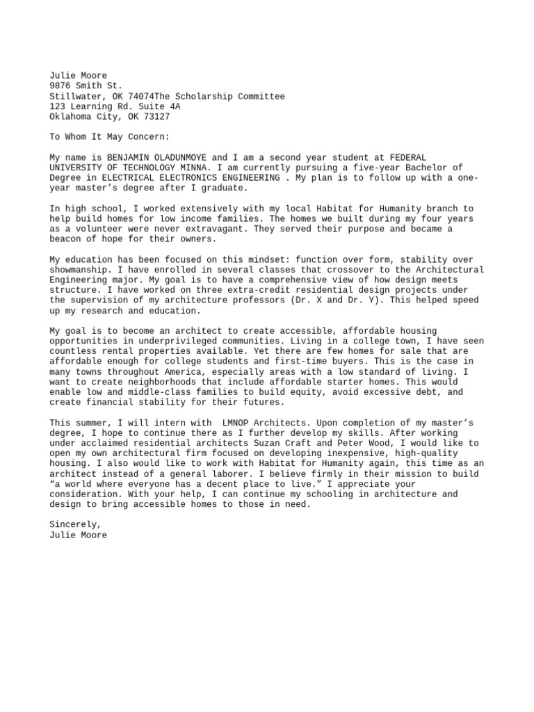 Motivation Letter 2 | PDF