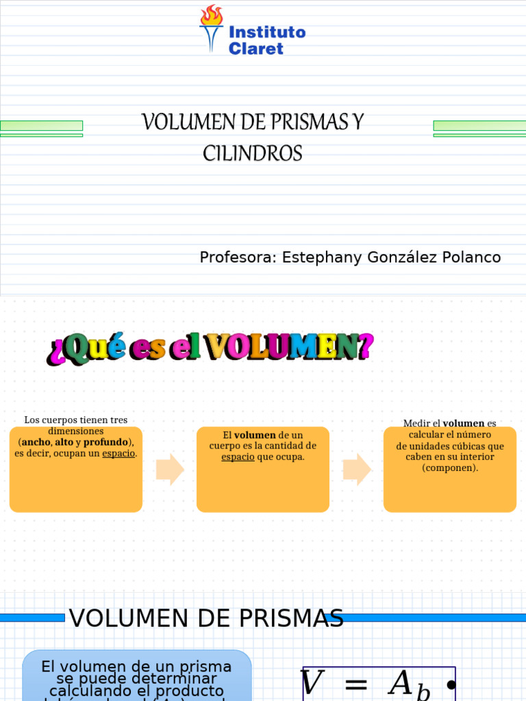 Volumen de Prismas y Cilindros 8° Básico | PDF | Volumen | Objetos ...
