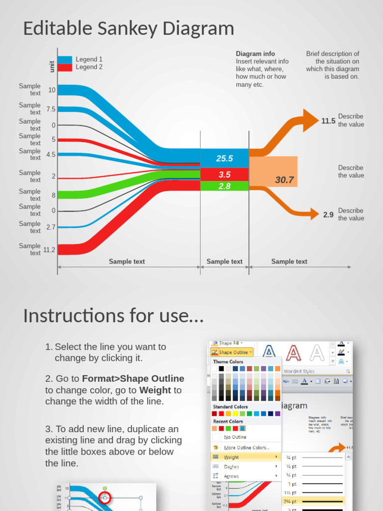 Editable Sankey Diagram Template | PDF