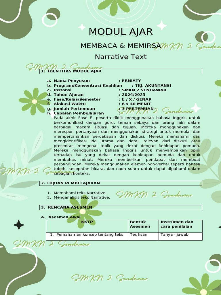 Memahami Teks Narrative dalam Pembelajaran | PDF
