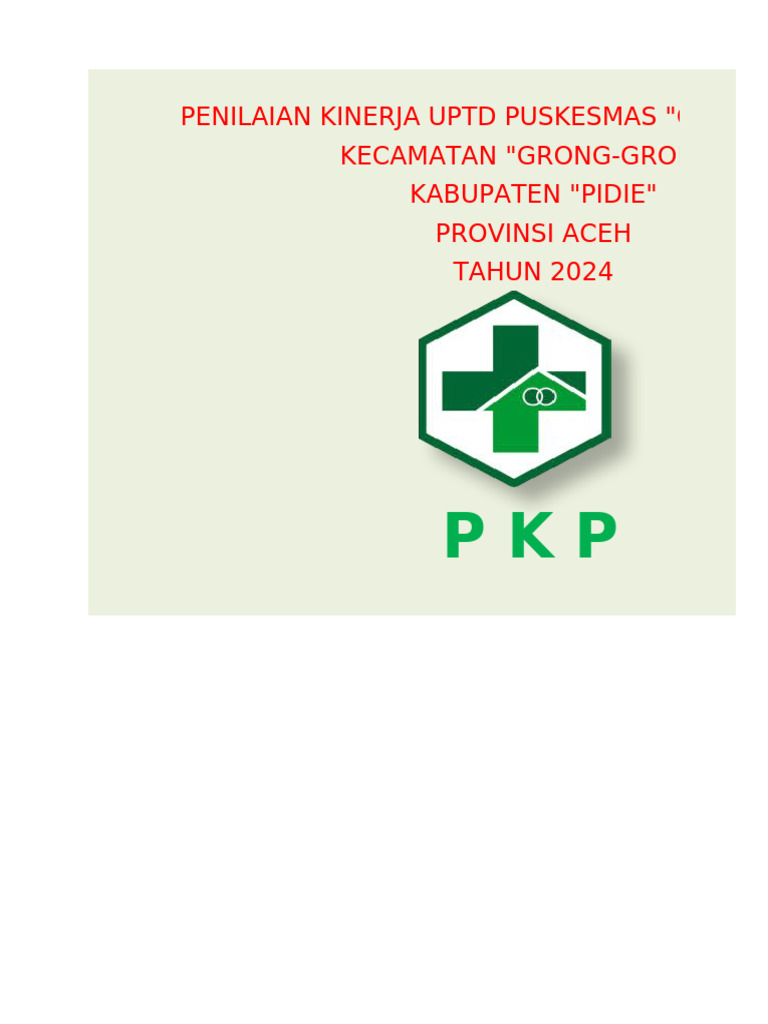 Tabel PKP UPTD Puskesmas Grong-Grong | PDF
