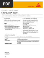 SikaQuick®-1000 Product Data Sheet | PDF | Concrete | Strength Of Materials