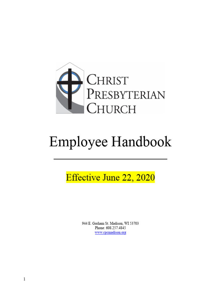 Presbyterian Church Employee Handbook | PDF | Cost Of Living | Sexual ...
