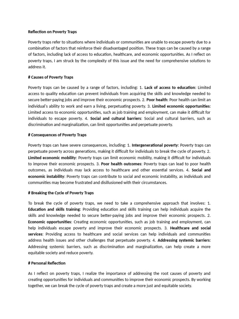 Understanding Poverty Traps and Solutions | PDF | Poverty | Poverty ...