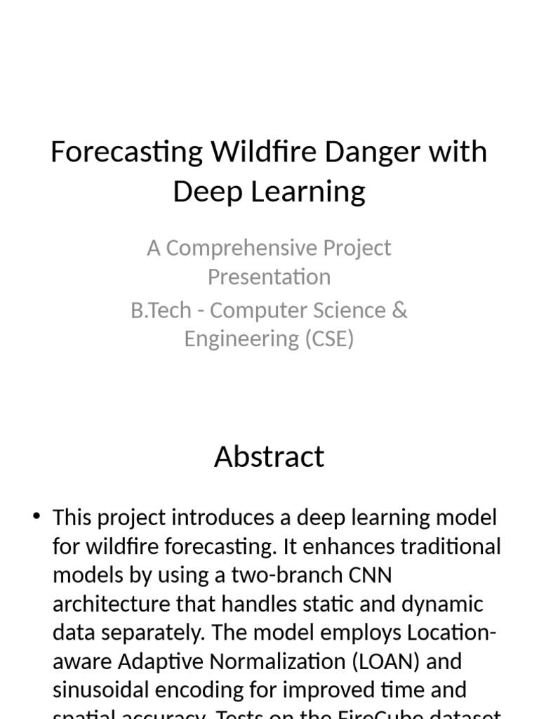 Enhanced Wildfire Presentation | PDF | Forecasting | Deep Learning