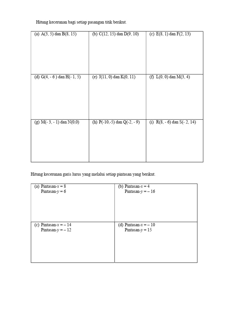 Latihan Kecerunan | PDF