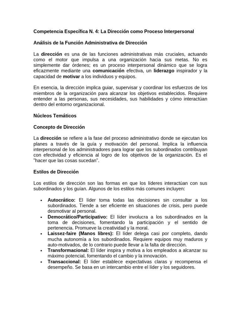 Competencia EspecÃ - Fica 4 5 y 6 | PDF | Liderazgo | Evaluación de ...