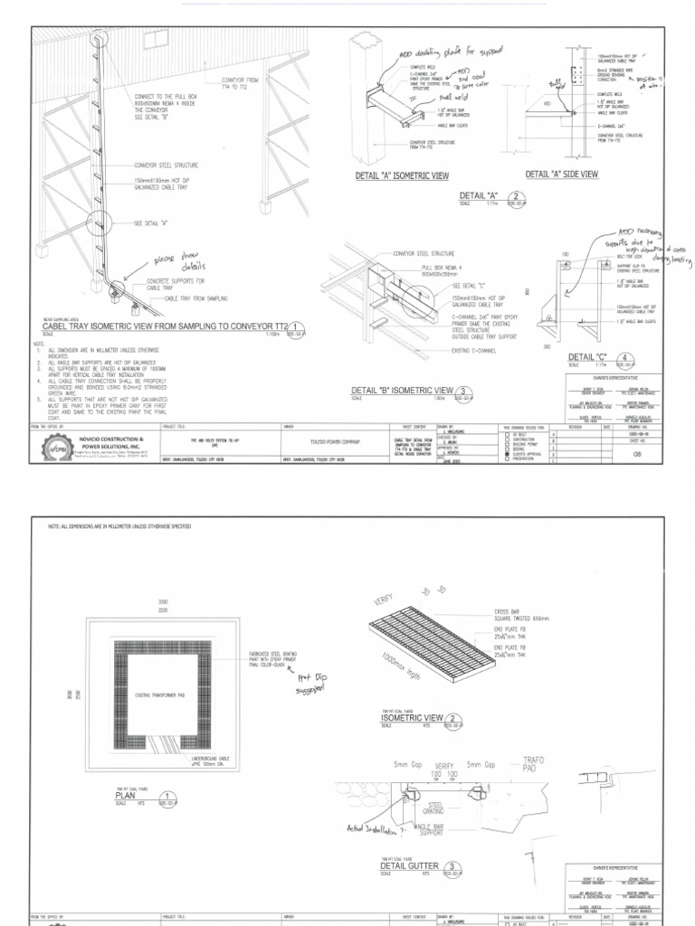 Steel Gratings and Cable Tray Details | PDF