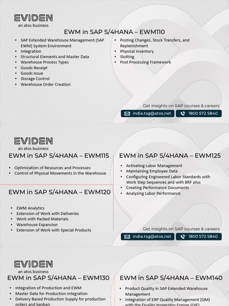 SAP S/4HANA EWM Training Overview | PDF