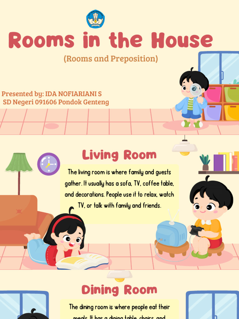 Rooms in The House Educational Presentation Colorful Simple and Cute ...