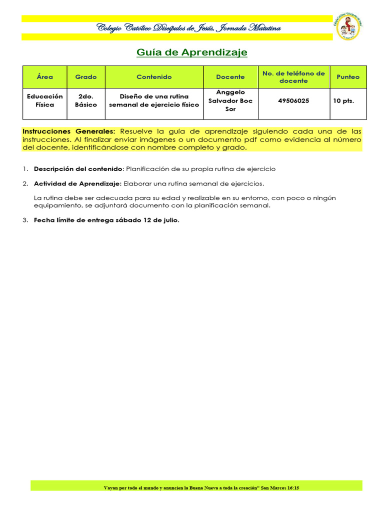2do. Básico Guia de Trabajo EF | PDF