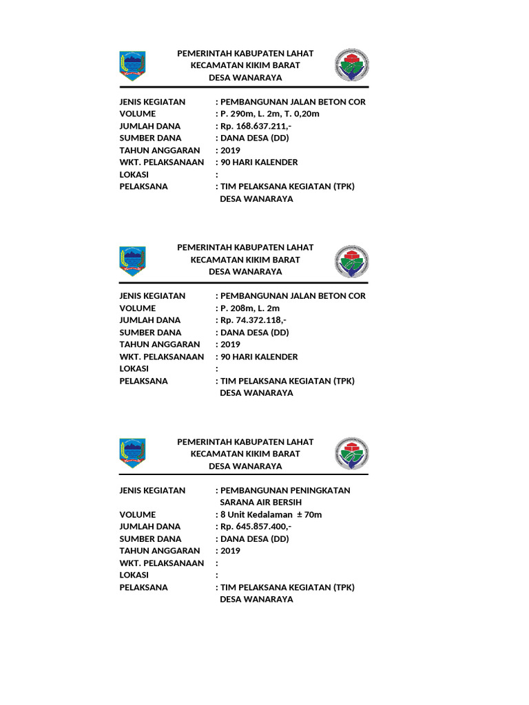 PAPAN NAMA KEGIATAN | PDF