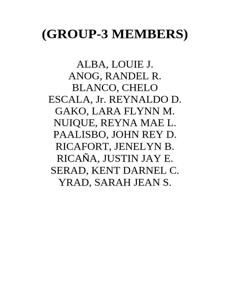 Group Members | PDF