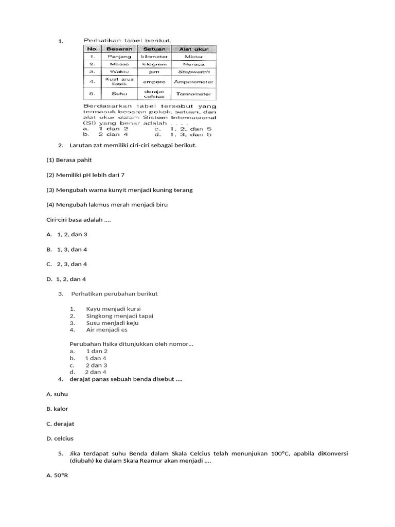 Latihan Soal Ipa Permata | PDF