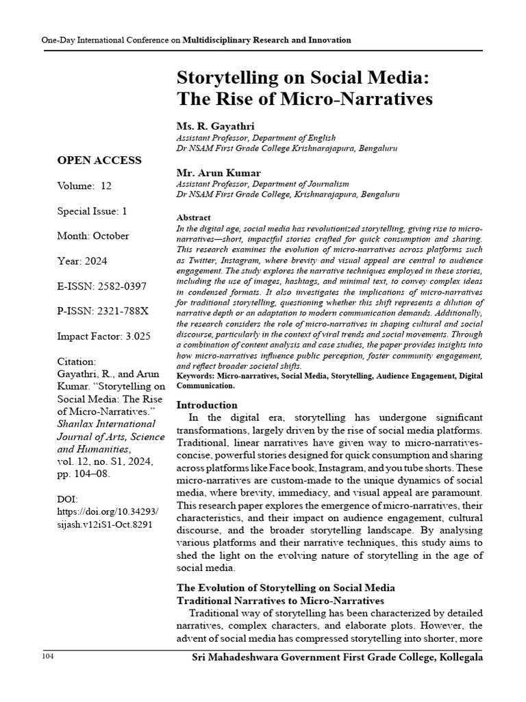 Micro-Narratives in Social Media Storytelling | PDF | Social Media ...