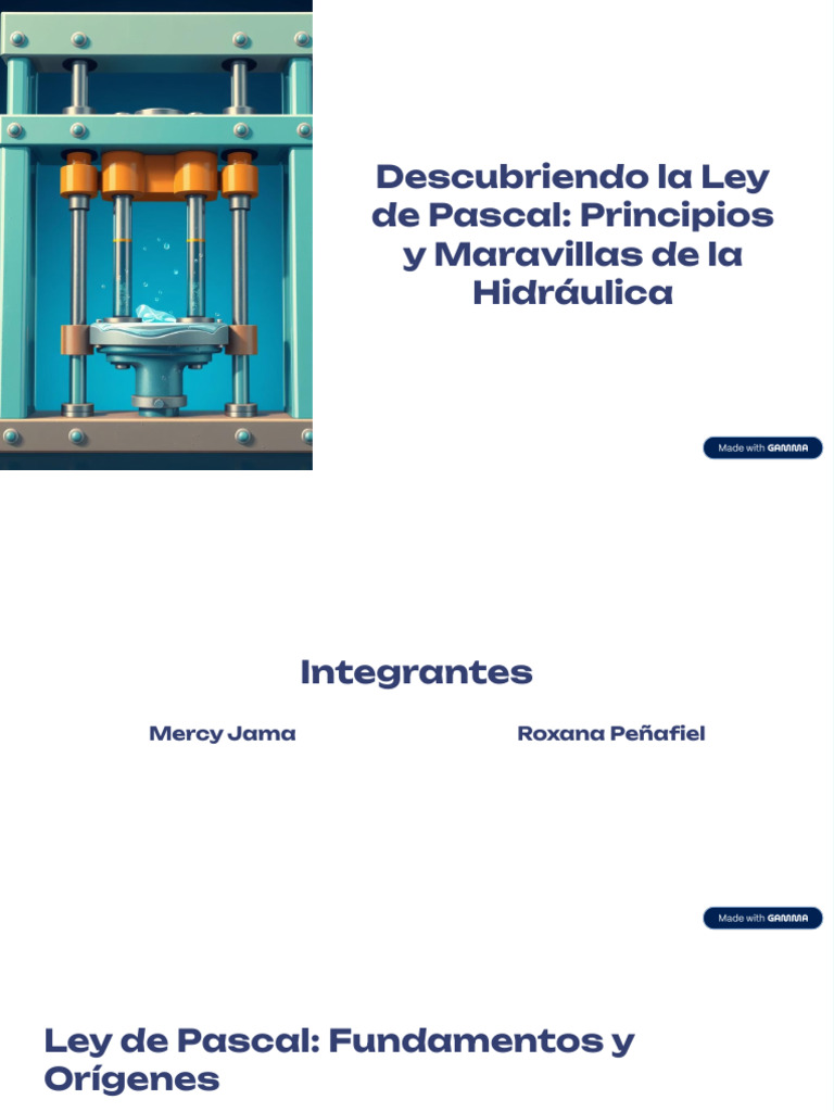 Descubriendo La Ley de Pascal Principios y Maravillas de La Hidraulica | PDF | Ingeniería ...