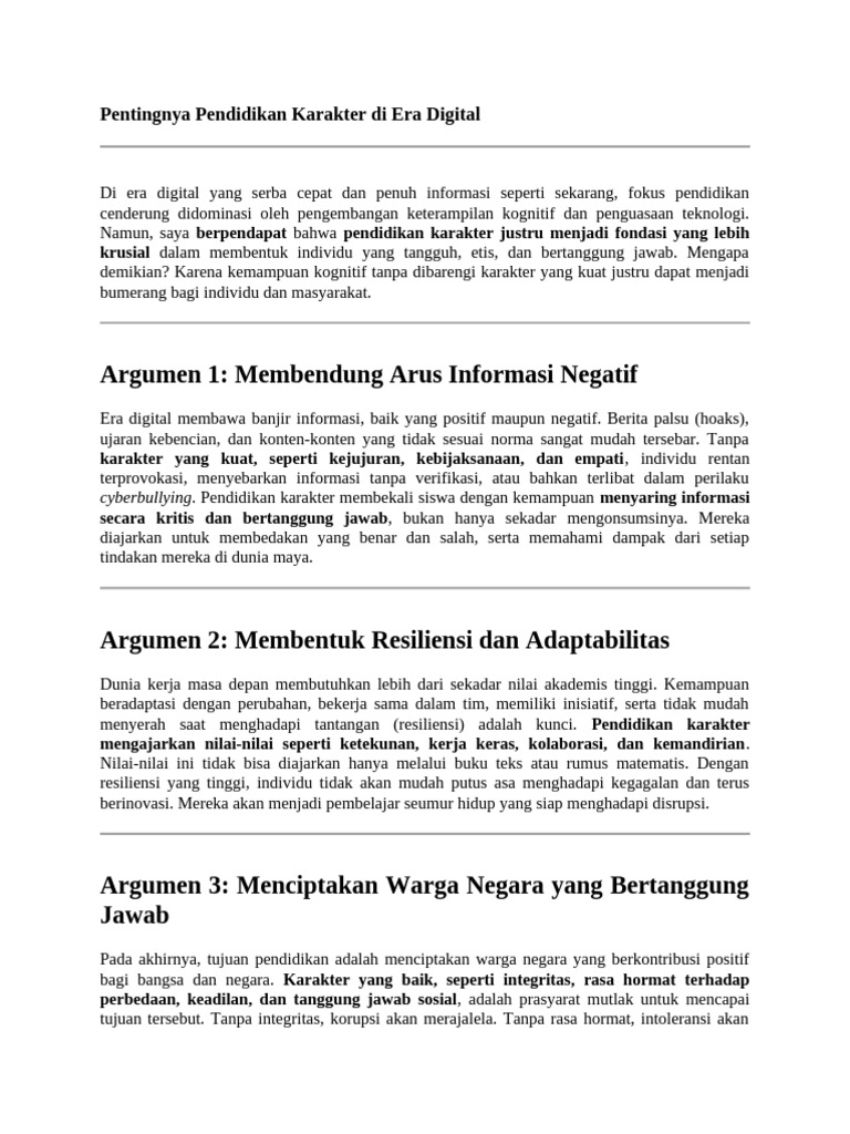 Contoh Teks Argumentasi | PDF