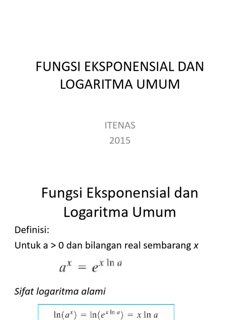 Fungsi Eksponensial dan Logaritma | PDF