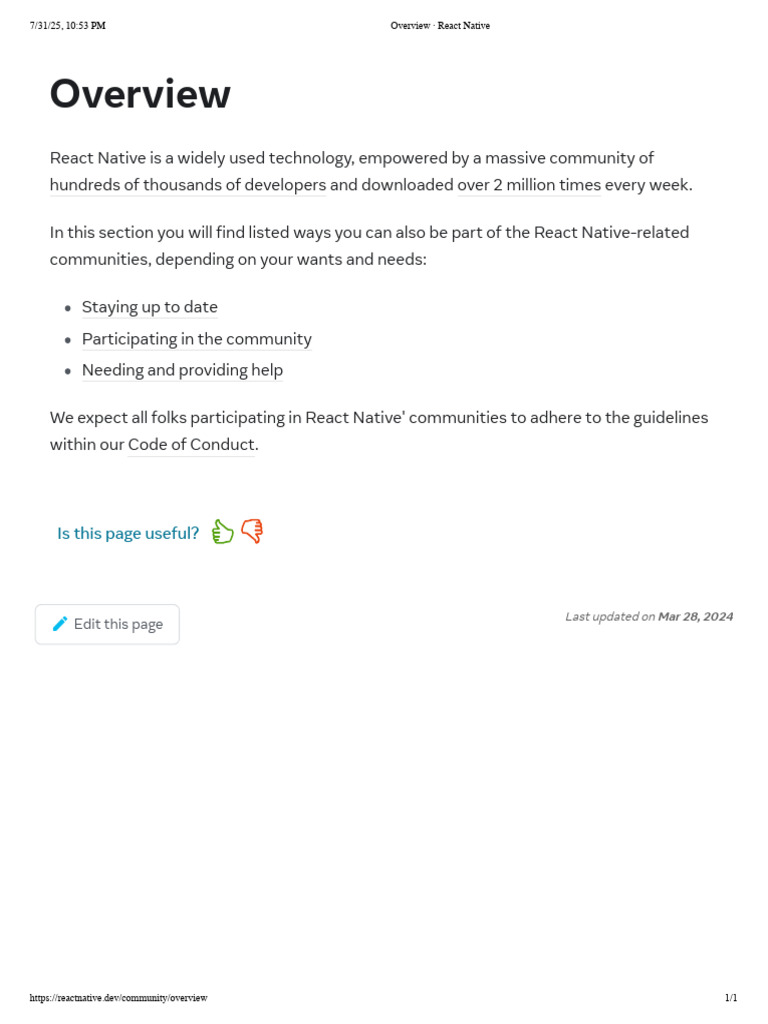 Overview React Native | PDF