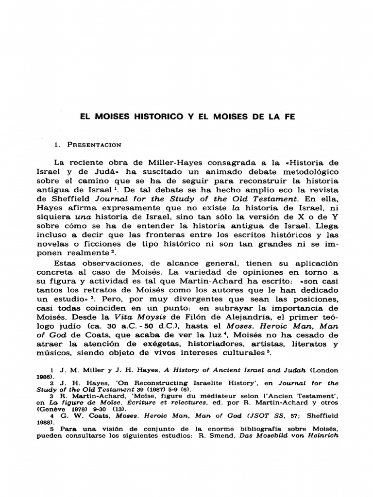 Moisés: Historia y Fe en el Antiguo Testamento | PDF | Moisés | Libro ...