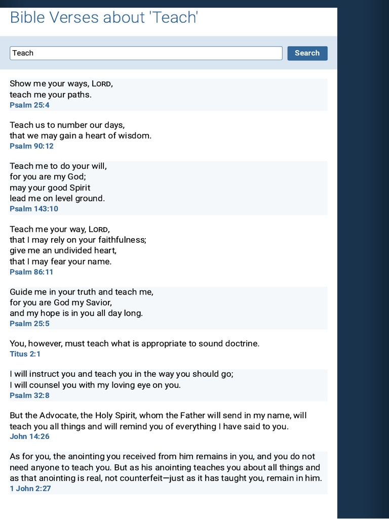 25BibleVersesabout'Teach' DailyVerses.net 1753879942089 | PDF | Jesus ...