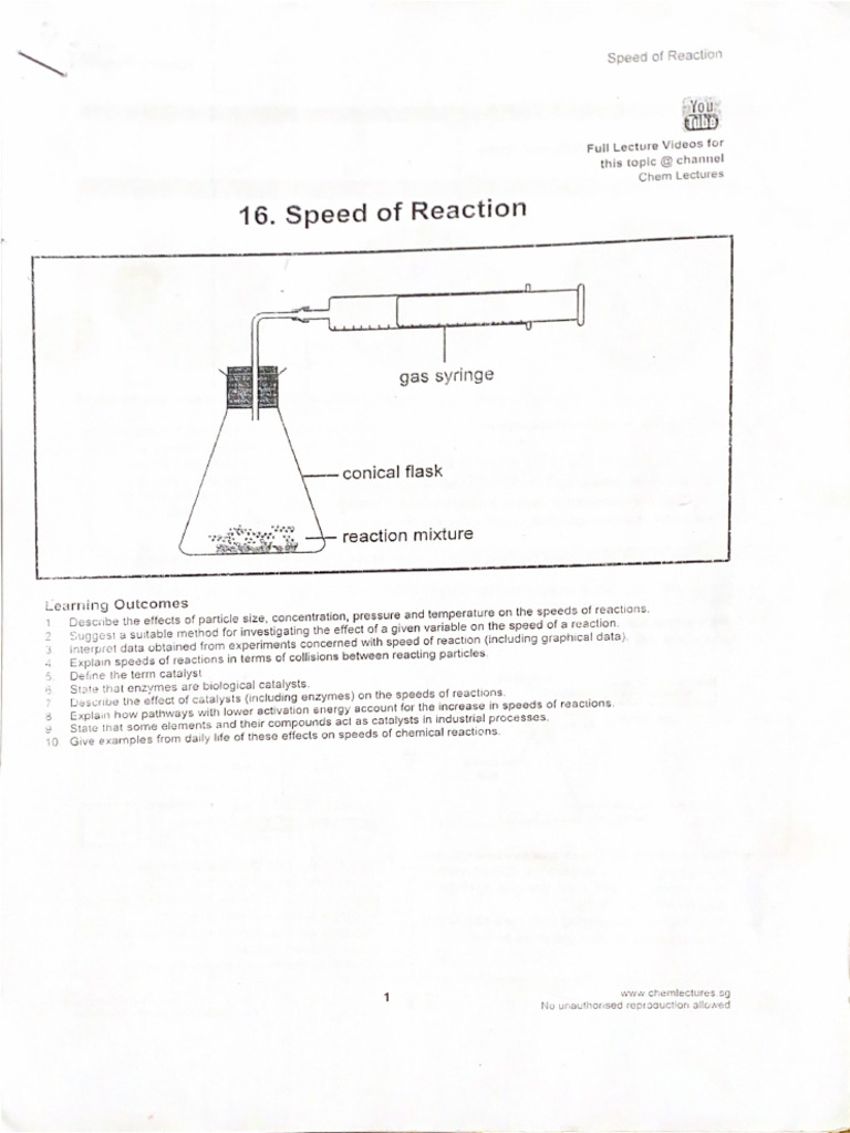 Speed of Reaction. | PDF