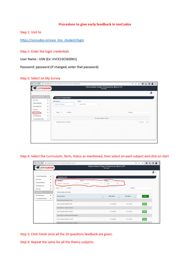 Early Feedback Procedure for ionCudos | PDF