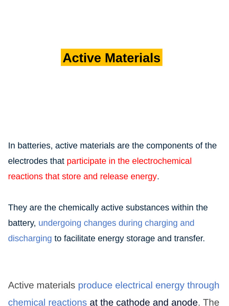 Understanding Battery Active Materials | PDF