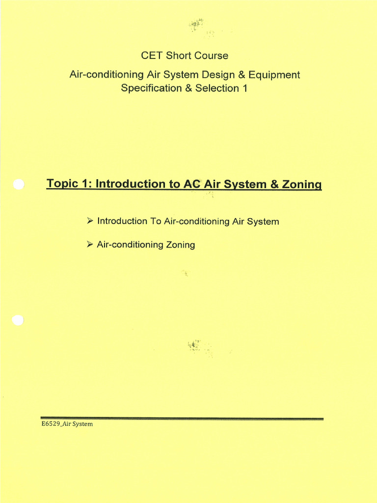 Air-Conditioning Air System Design & Equipment Spec & Selection 1 | PDF