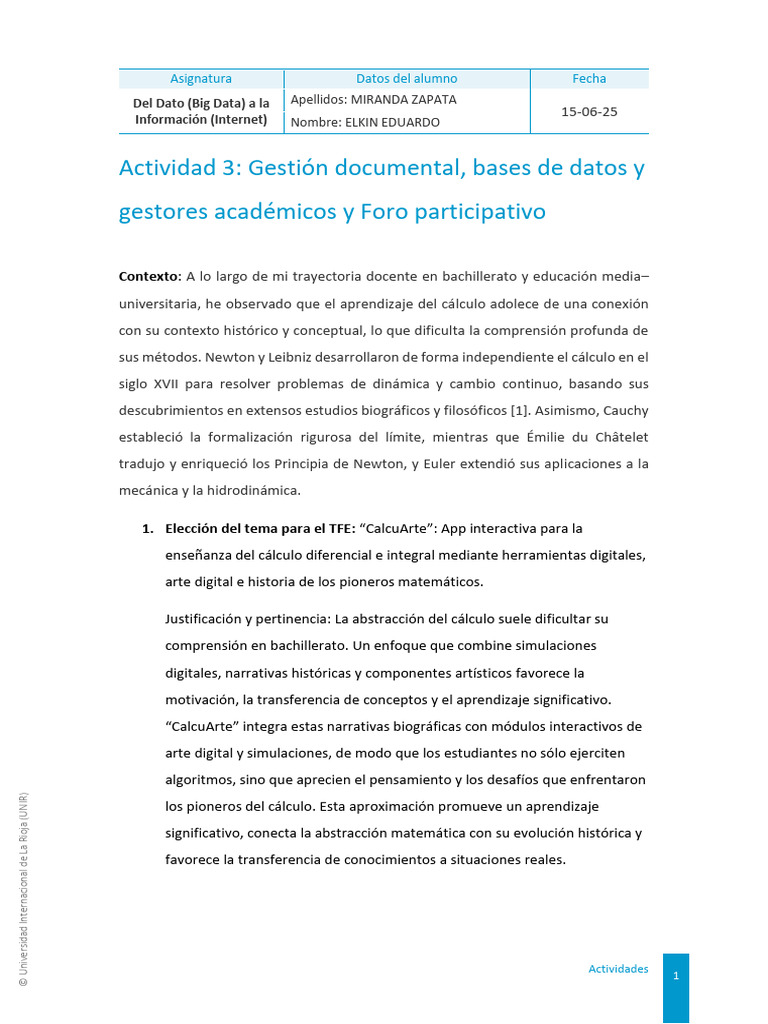 App educativa para enseñar cálculo histórico | PDF | Big Data | Bases ...