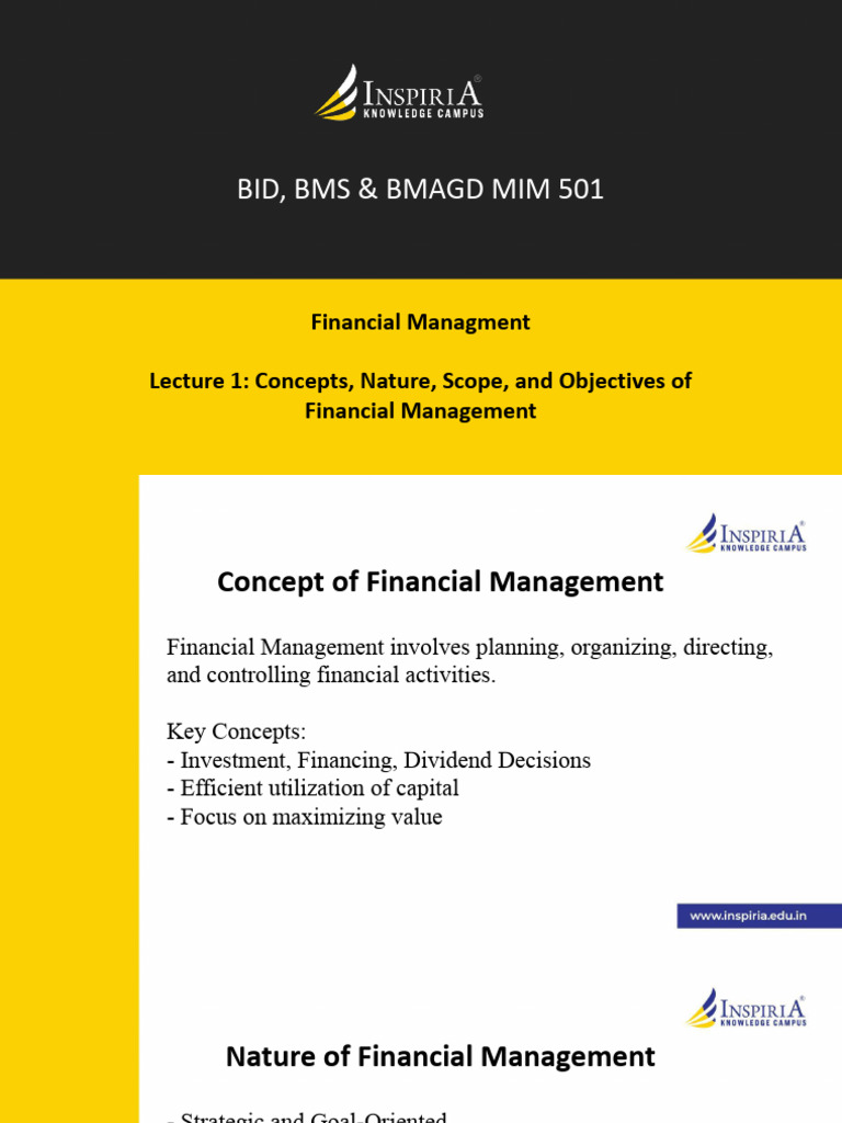 Concepts, Nature, Scope, and Objectives of FM | PDF | Internal Rate Of ...
