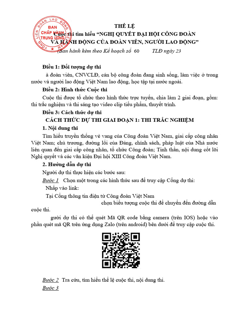 The Le Cuoc Thi TIM HIEU NQ DH CONG DOAN | PDF
