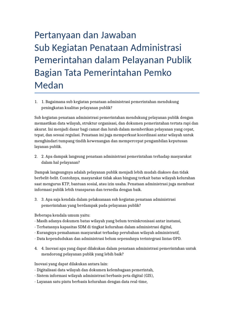 Penataan Administrasi untuk Pelayanan Publik | PDF