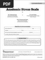 Academic Stress Scale Questionnaire | PDF