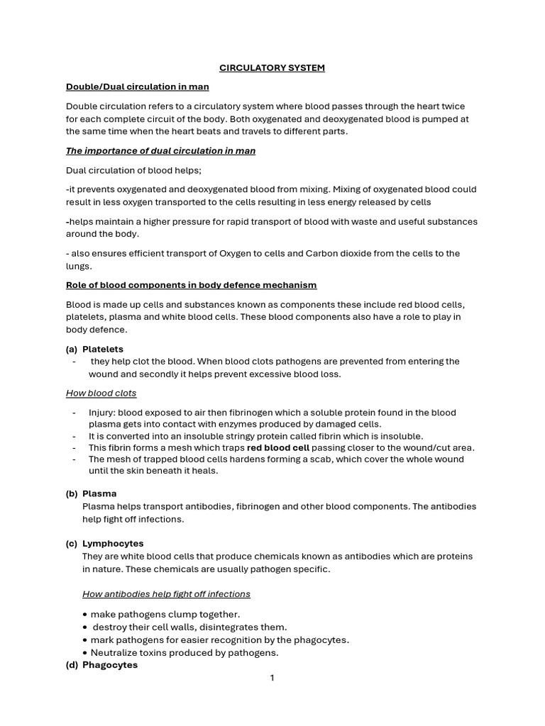 Transport in Mammals Bsse | PDF | Heart | Atrium (Heart)