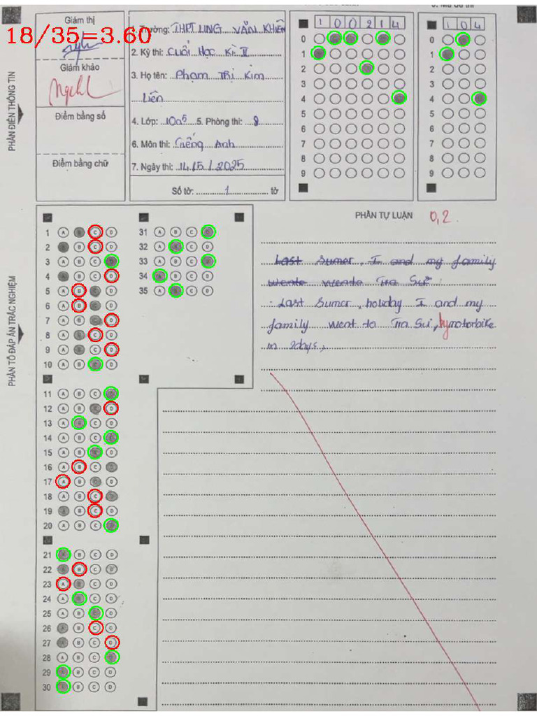 Tienganh 10a5 ktck2 | PDF