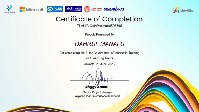 E-Certificate Webinar - DAHRUL MANALU | PDF