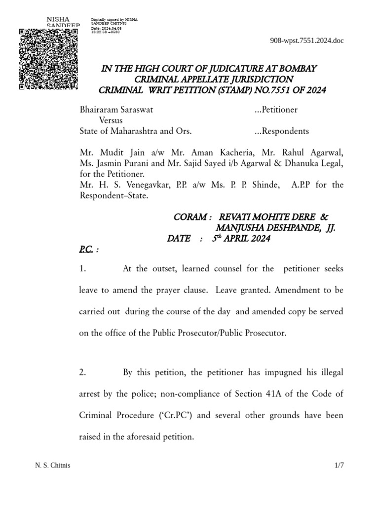 Bombay High Court Directs DCP To Obtain Call Records and Whatsapp Messages To Investigate ...