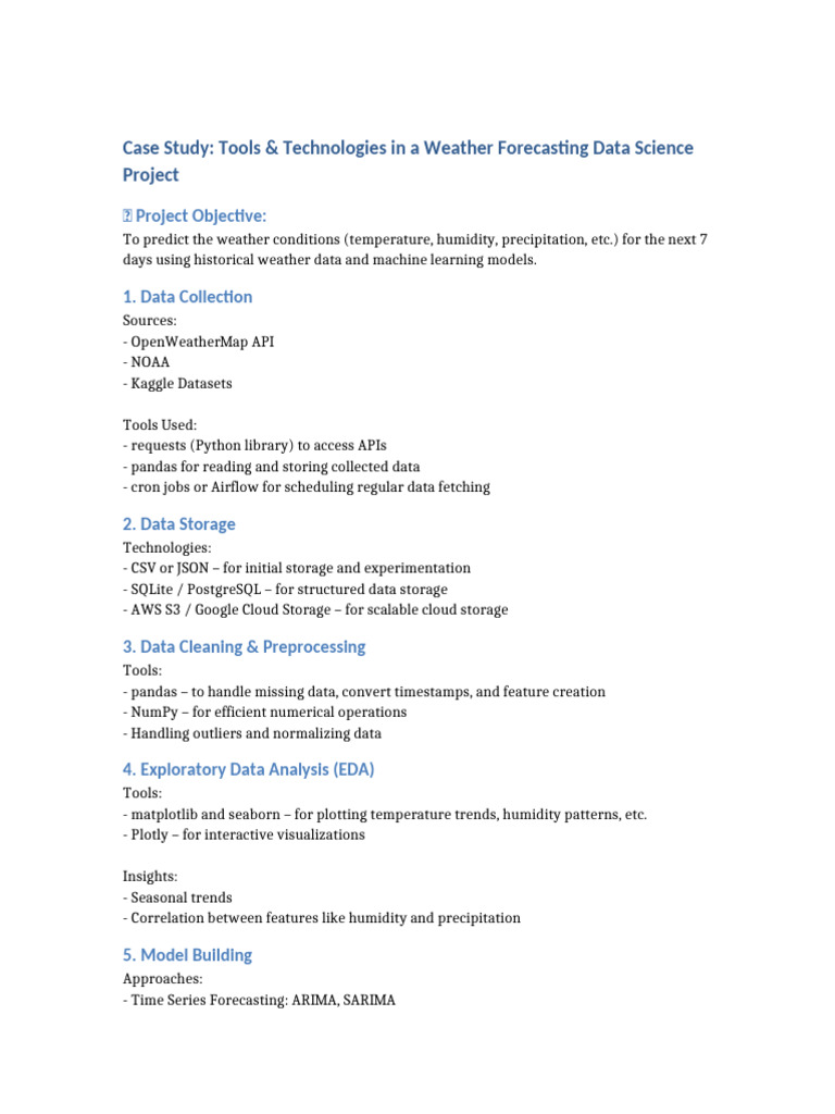 Weather Forecasting Data Science Case Study | PDF | Forecasting | Time ...