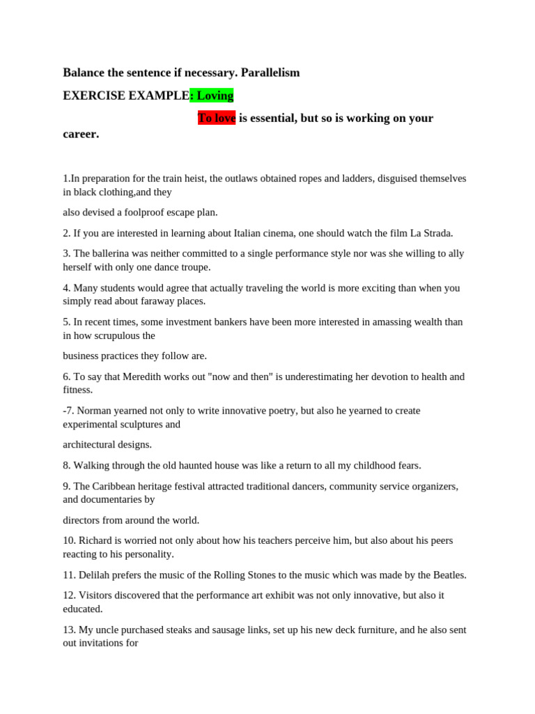 Balance The Sentence Gramm Prac 2 | PDF