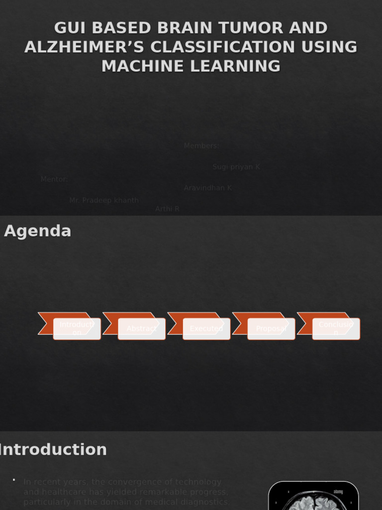Gui Based Brain Tumor and Alzheimer's Classification Using | PDF | Medical Imaging | Functional ...