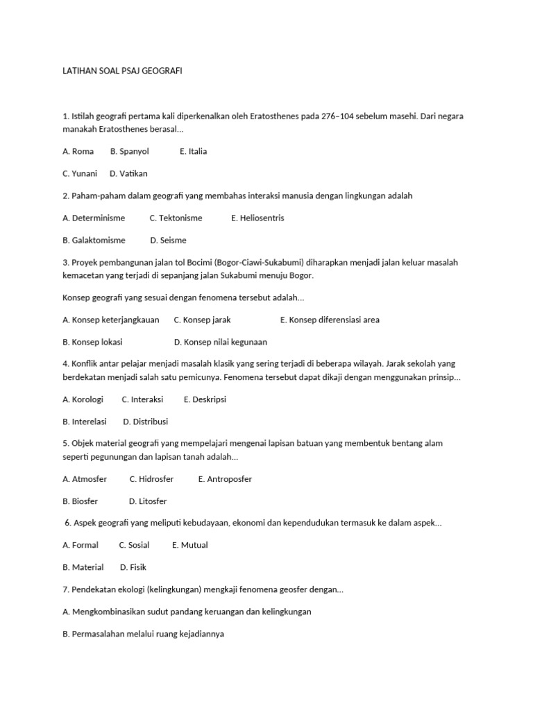 LATIHAN SOAL PSAJ-WPS Office | PDF