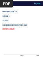 Grade 7 Term 3 Math Test (1) | PDF