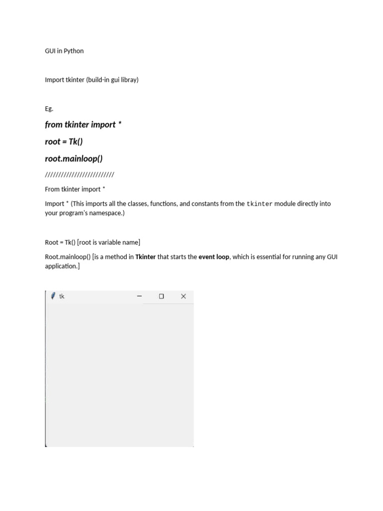 Python GUI Basics with Tkinter | PDF