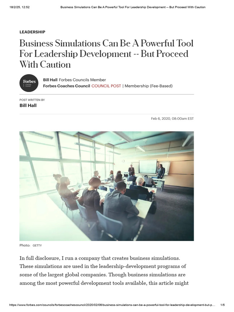 Business Simulations Can Be A Powerful Tool For Leadership Development ...