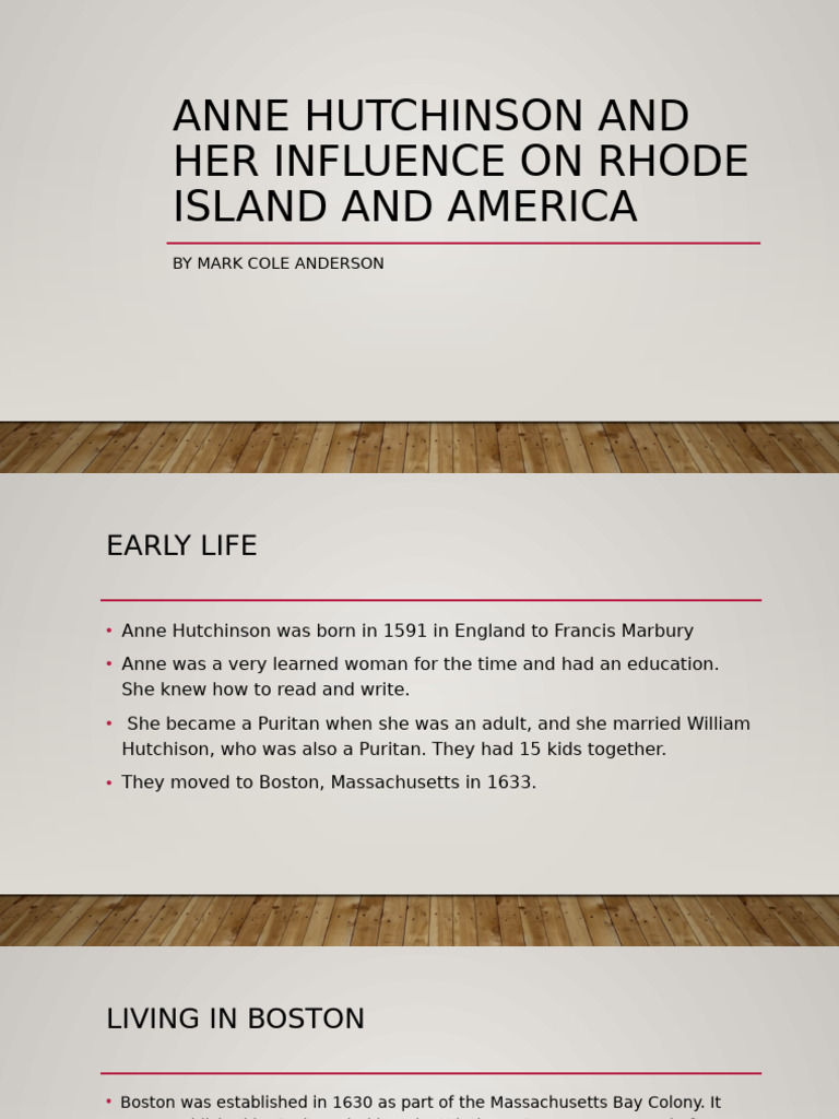 Anne Hutchinson and The Founding of Portmouth and Newport | PDF ...